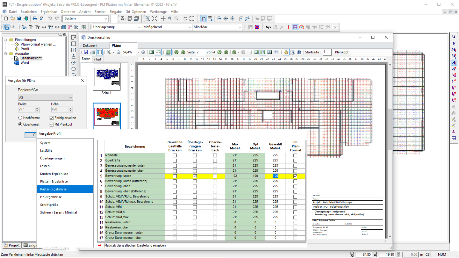 Platten mit Finiten Elementen PLT I FRILO