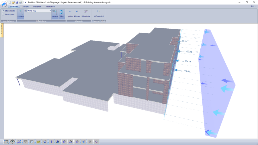 Vertikaler und horizontaler Lastabtrag Massivbau | FRILO