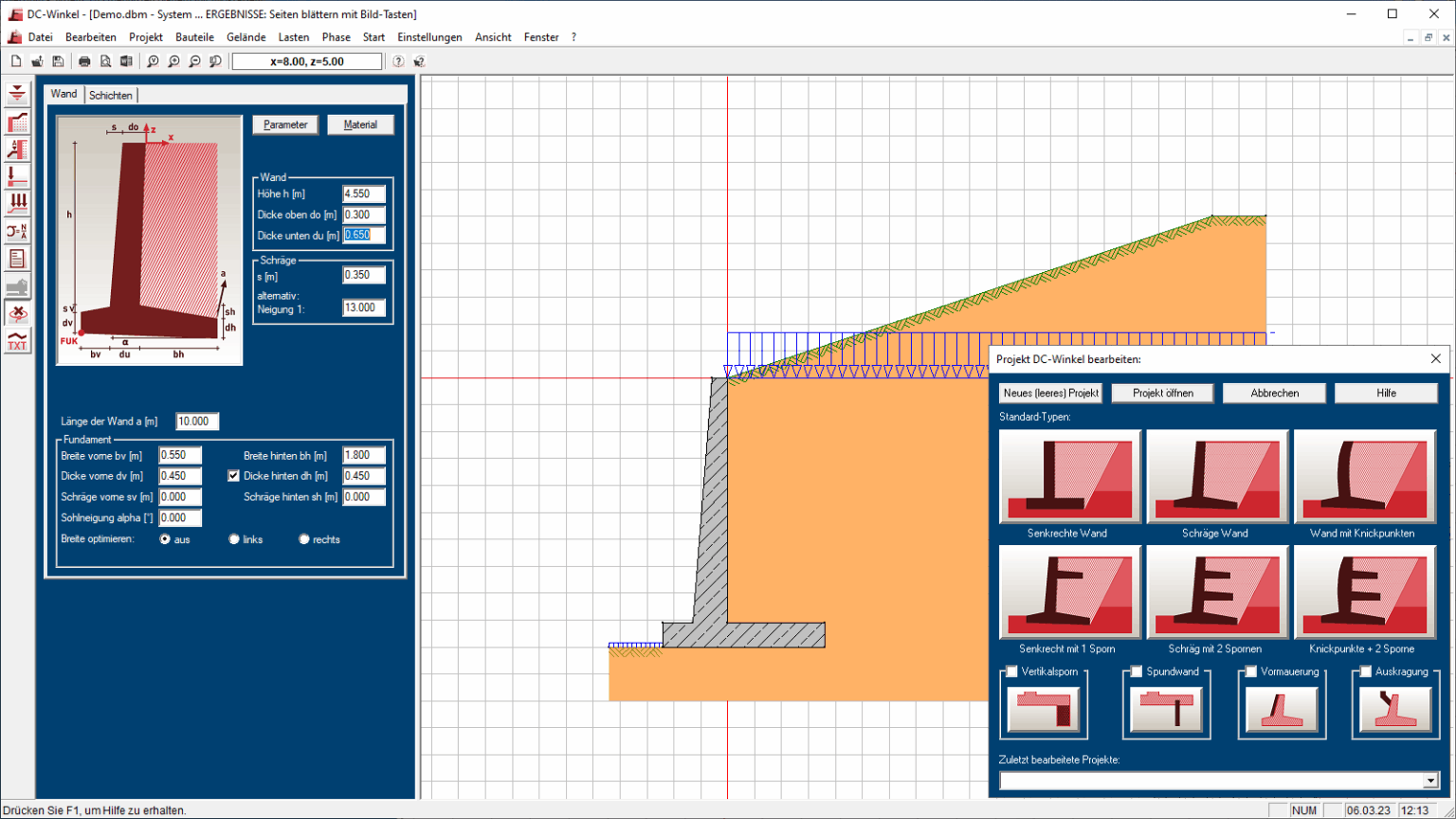 Cantilevered Retaining Wall | FRILO