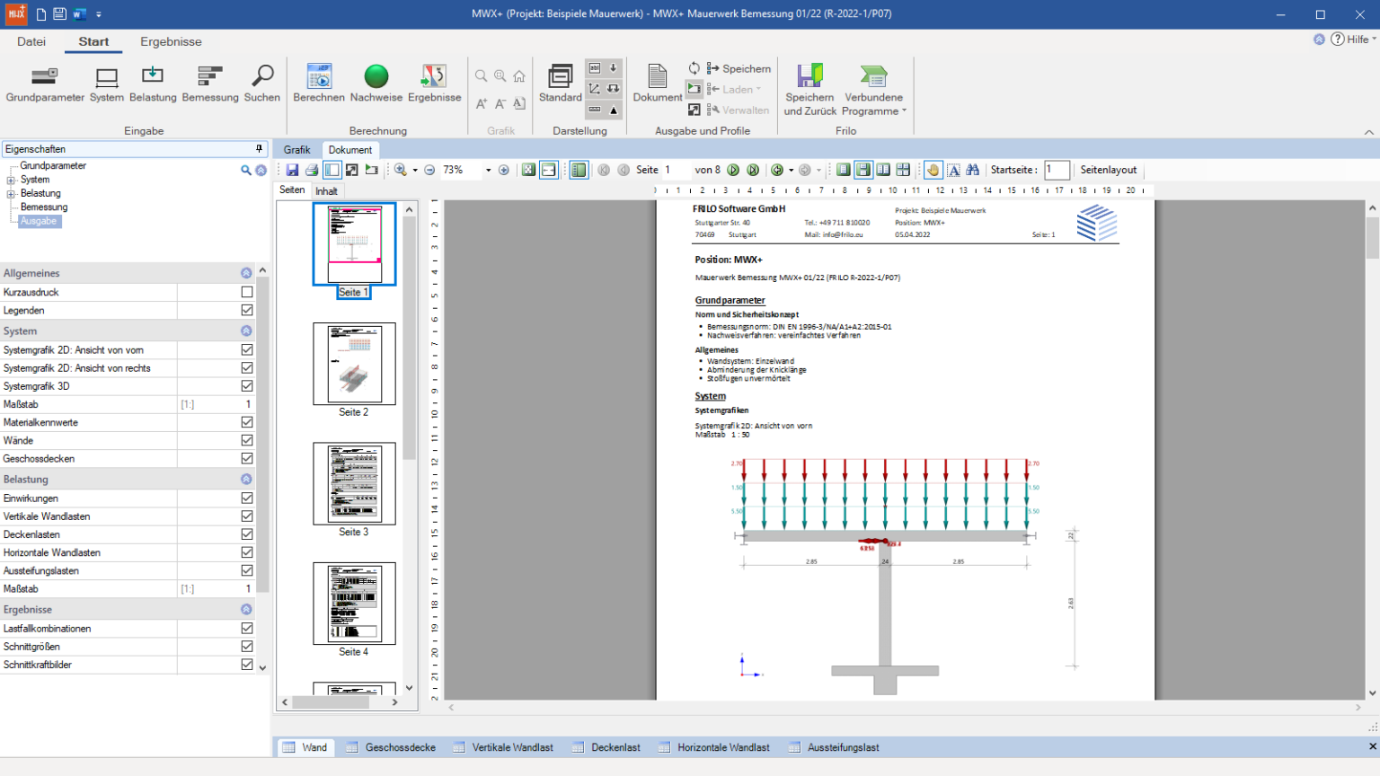 Berechnung und Bemessung von Mauerwerk I FRILO