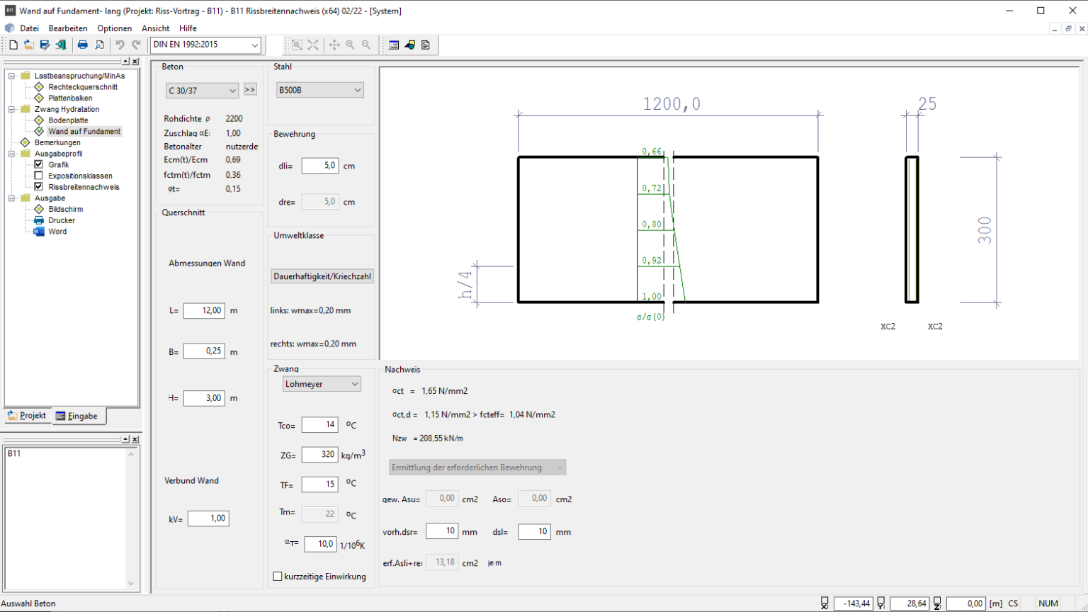Rissbreitennachweis I FRILO