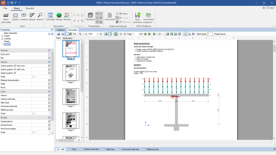 Analysis and design of masonry I FRILO