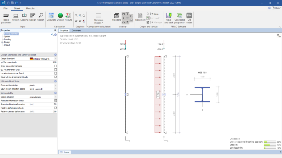 Analysis and design of columns | FRILO