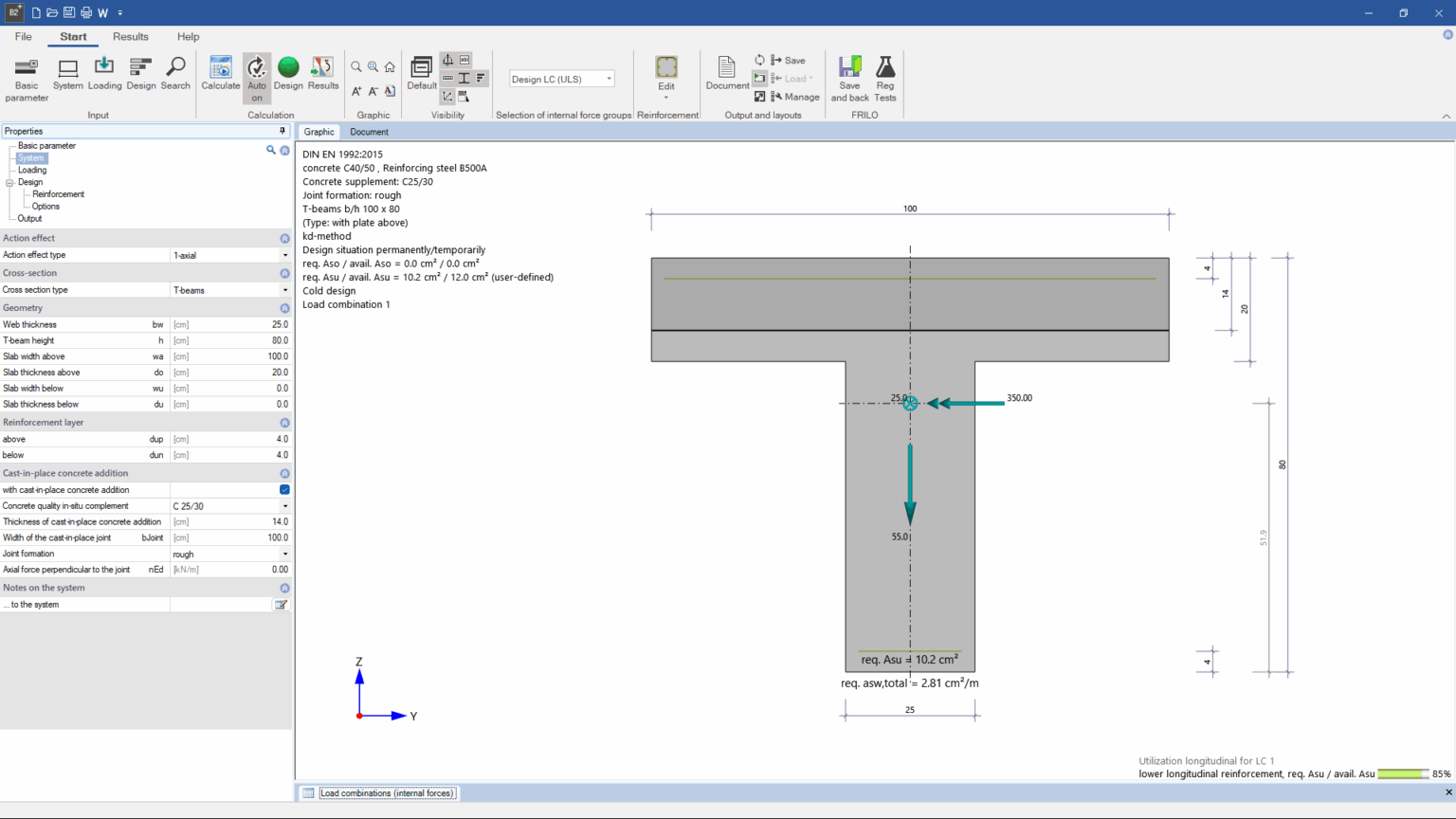Verification of Reinforced Concrete Cross-Sections I FRILO