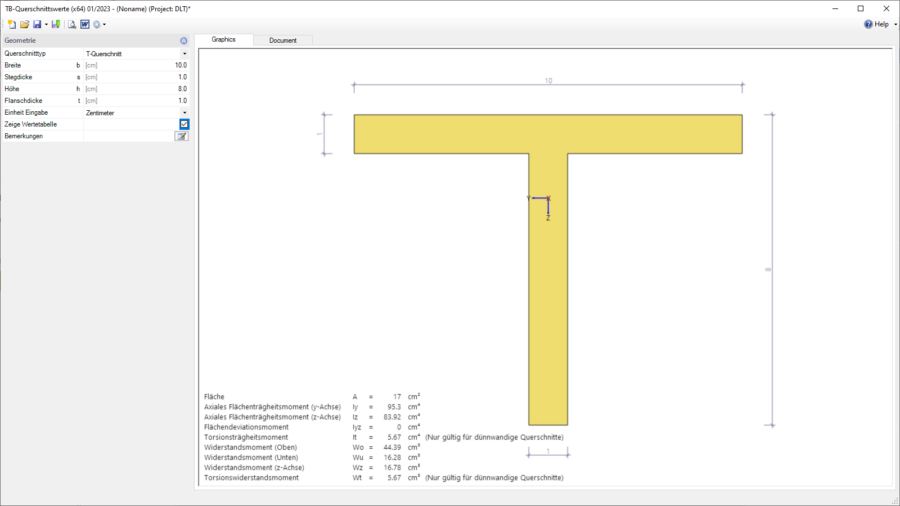 Cross-Sectional Properties TB-AQS I FRILO