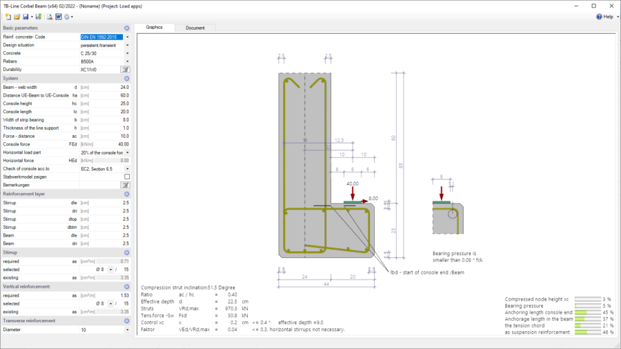 Line Corbel Beam I FRILO