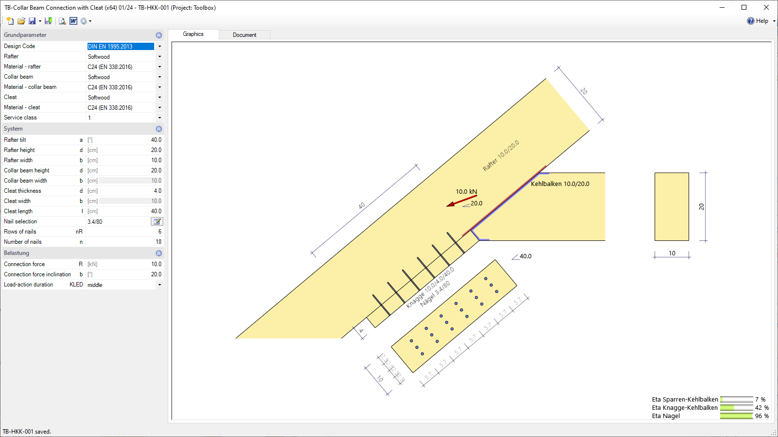 Collar Beam Connection with Cleat TB-HKK I FRILO